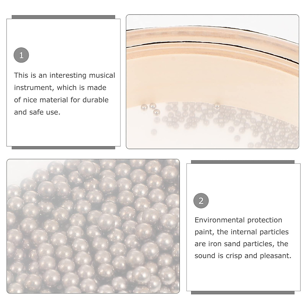 Generic Sea Sound Drum Ocean Drum, 12 Inch Sea Drum Wave Bead Drum with Transparent Drum Heads, Ocean Drum Hand Drum Percussion Instrument for Kids, Adults Sea Drum Instrument (2E34001838TFIAE)