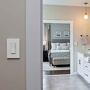 Lutron Diva Smart Dimmer Switch for Caseta Smart Lighting (Lutron Smart Hub Required), for LED Lights, 150 Watt, Single-Pole/3Way, No Neutral Required, DVRF-6L-BR, Brown