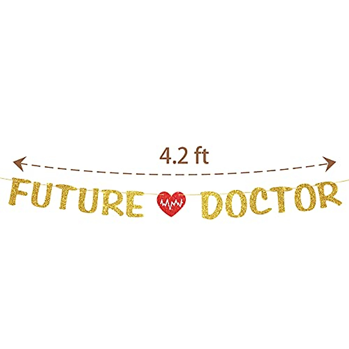 KakaSwa Glittery Future Doctor Banner, Doctor Graduation Sign, Medical Doctor Graduation Party Decorations, Gold