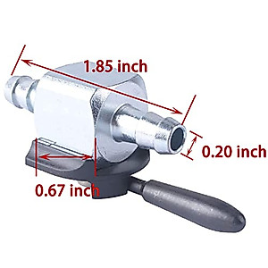 Fuel Shut Off Valve 1/4 Inch Line (Pack of 2) Compatible with 180 Degree Oregon 07-403 07403 Scag 48568 Sunbelt B1SB868 Heavy-Duty Inline Cut Petcock Diesel Petrol Gas Shut Off Valve