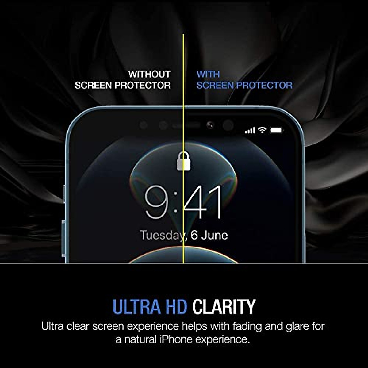 TETHYS Glass Screen Protector Compatible for iPhone 12 / iPhone 12 Pro 2020 6.1 Inch 3 Pack Case Friendly, Edge to Edge Coverage Tempered Glass, Guidance Frame Included