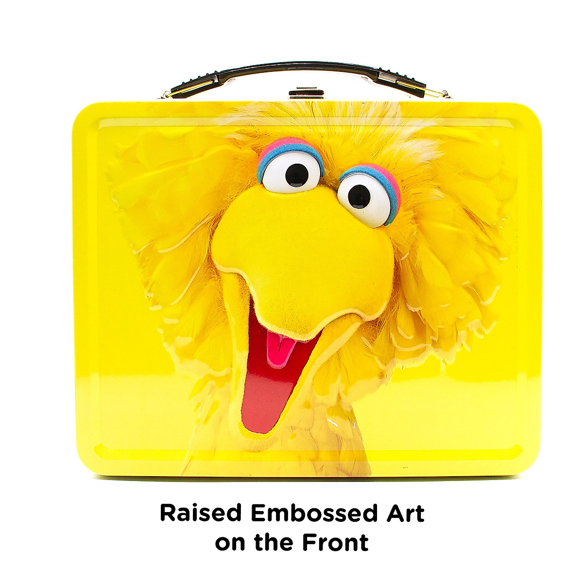 AQUARIUS Sesame Street Big Bird Fun Box - Sturdy Tin Storage Box with Plastic Handle & Embossed Front Cover - Officially Licensed Sesame Street Merchandise & Collectible