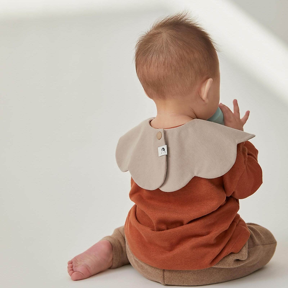 Konny Baby Bibs 5-Pack, 360 ​​° Rotate, Soft and Absorbent Bandana Drooling Newborn Essentials Burp Cloths for Boys Girls (Set4)