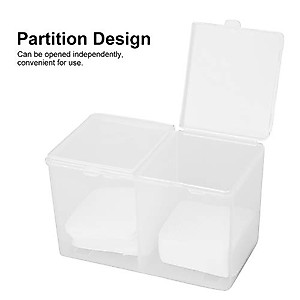Plastic Craft Organizer Case, Nail Art Organizer - 2 Grids Nail Polish Glitter Powder Piece Cotton Swab Comestic Makeup Remove For Organizer Storage Box