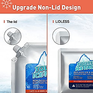 TOURIT Reusable Ice Pack for Coolers, Long Lasting, Cooler Ice Packs for Cooler Bag, Lunch Bags/Boxes, Cooler Backpacks, Freezer Packs for Coolers(Set of 4)