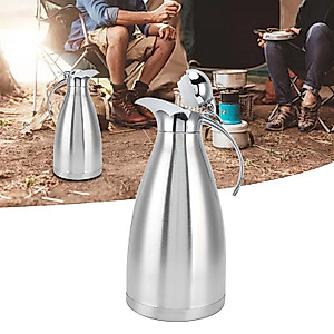 Vacuum Insulation Bottle, Stainless Steel Thermal Coffee Carafe European Style Thermal Insulation Kettle Double Walled Vacuum Cold and Hot Water Bottle with Lid for Kitchen Home Water Coffee(1.5L)