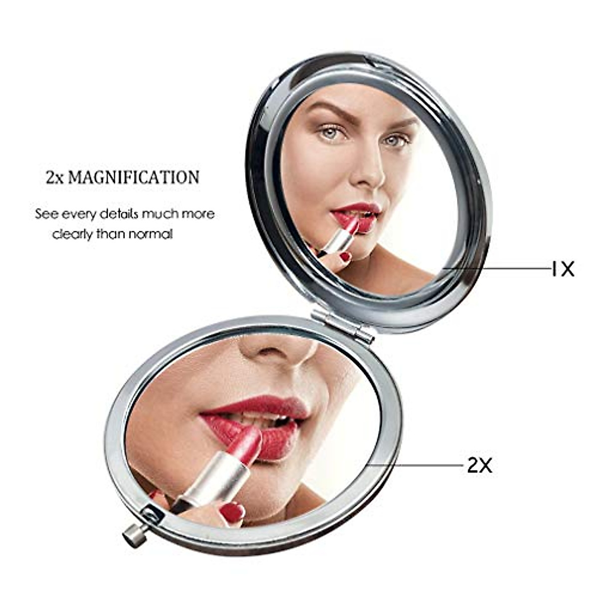 Sister Gifts from Sister Birthday Gift for Woman Compact Mirror Pocket Travel Mirrors Christmas Graduation (Silver to My Sister 1)