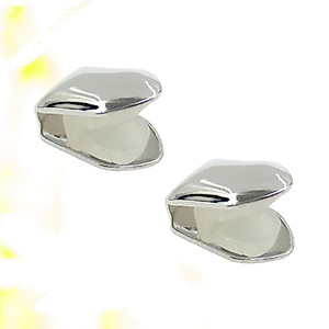 EXCEART 4pcs Silver Plated Small Single Tooth Cap Hip Hop Teeth Grill Decoration