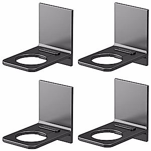 Zoihet shower gel bottle holder retractable non-drilled adhesive wall mounted shampoo holder hook for home bathroom wall mounted shower soap dispenser (set of 4 gunmetal grey)