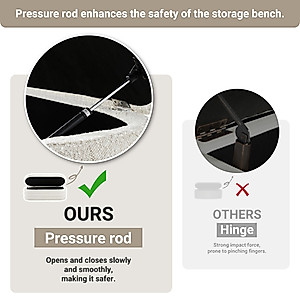 Busaurus Storage Ottoman Bench 49.2 Inch Upholstered Fabric Storage Bench for Bedroom End of Bed Aesthetic Large Oval Storage Ottoman for Living Room Entryway (Ivory)