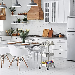 Simple Houseware 2-Tier Rolling Utility Cart with Top Board