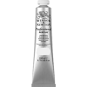 Winsor & Newton Professional Acrylic Paint, 200ml (6.75-oz) Tube, Titanium White