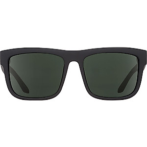 Spy Optic Discord Square Sunglasses, Soft Matte Black/Happy Gray Green, 57 mm