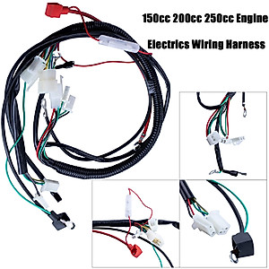 Complete Electrics Wiring Harness CDI Ignition Coil Solenoid Relay Spark Plug Kits for Chinese 4-Stroke ATV Quad Dirt Bike 150cc 200cc 250cc Go Kart by OTOHANS AUTOMOTIVE