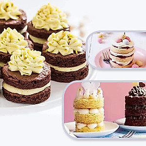 Yomvzake Hamburger Bun Pan Deep Dish Cookie Pan, Nonstick Hamburger Bread Forms 4 Inch Cake Pan Mini Round Disc Pan for Baking Burger Buns English Muffin Whoopie Pies Muffin Top