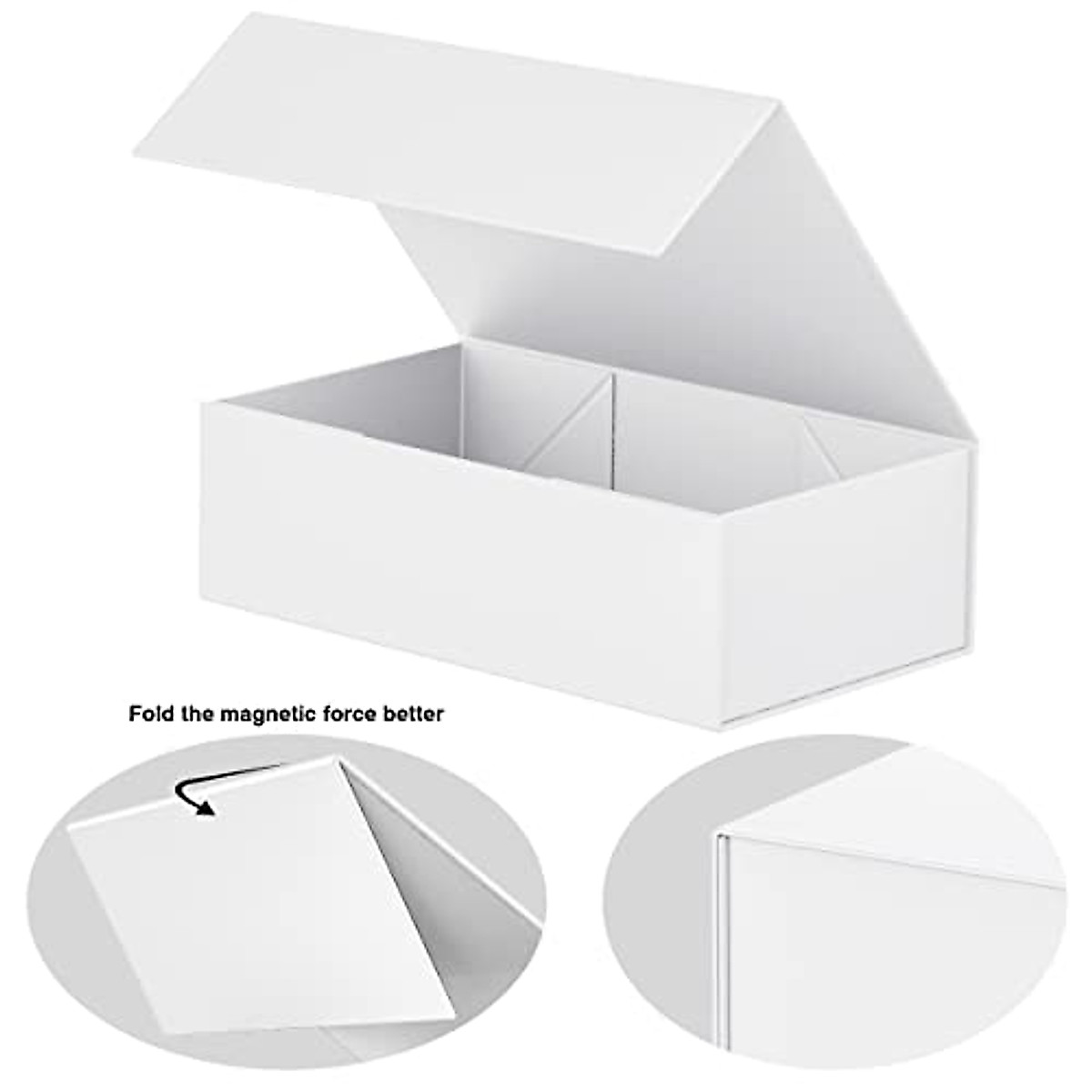 MOZRRO Gift Box with Lids, 9.85 x 5.95 x 3.15 In Magnetic Closure Collapsible Gift Boxes for Gift Packaging, Gift Box for Christmas,Mothers Day,Fathers Day,Graduations,Weddings,Birthdays Gifts