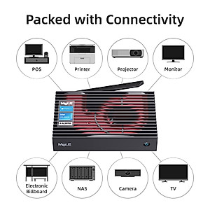 MeLE PCG35 Fanless Mini PC Windows 11 Pro J4125 8GB 128GB Small Desktop Micro Computers Dual HDMI, VGA Three Screen Support Gigabit Ethernet WiFi PXE Auto Powe on Work on Industrial IOT Business
