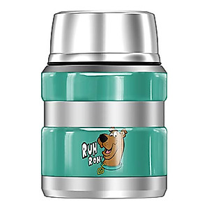 THERMOS Scooby-Doo Ruh Roh Face, STAINLESS KING Stainless Steel Food Jar with Folding Spoon, Vacuum insulated & Double Wall, 16oz