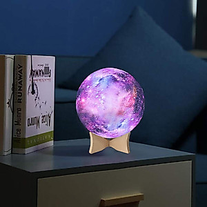 YouOKLight Moon lamp, 16 Colors LED Star Light Kids Night Light Galaxy Lamp with Stand, Remote, Touch Control and USB Rechargeable, 3D Night Lamp for Baby Kids Lover Birthday Party Gifts (5.9 Inch)…