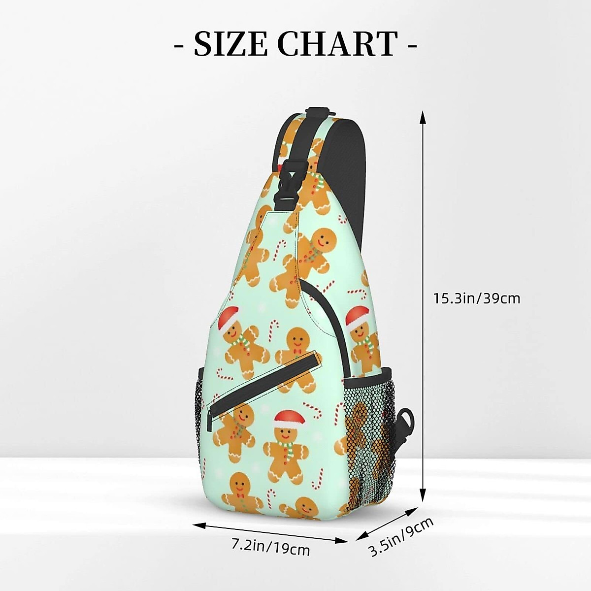 Mvirnsw Gingerbread Men Pattern Sling Bag Crossbody Backpack Hiking Travel Daypack Chest Bag Shoulder Bag For Women Men
