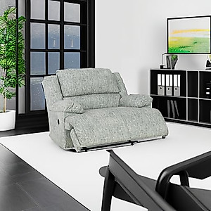 Signature Design by Ashley McClelland Transitional Zero Wall Wide Seat Recliner, Light Gray