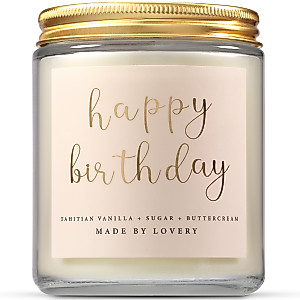 Birthday Gifts for Women, Mom Birthday Gifts, Luxury Soy Candle with Sterling Silver CZ Halo Necklace & Jewelry Pouch - Happy Birthday Candles, Vanilla Birthday Cake Scent, Unique Birthday Gifts Set