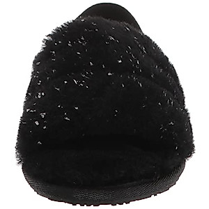 UGG Girls T Fluff Yeah Metallic Sparkle Slipper, Black, 10 Toddler