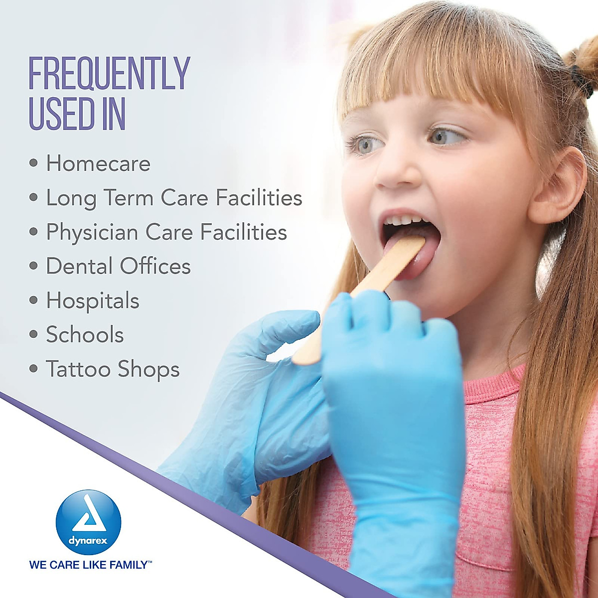 Dynarex 4312 Tongue Depressor Wood, Senior 6", Non-Sterile, Pack of 500