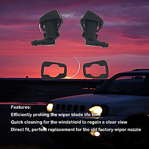 55157319AA Pack of 2 Windshield Washer Sprayer Nozzle Kit for 2008-2012 Liberty 2006-2010 Commander 2007-2011 Dodge Nitro Replace OE 55157319AA 4806312AA