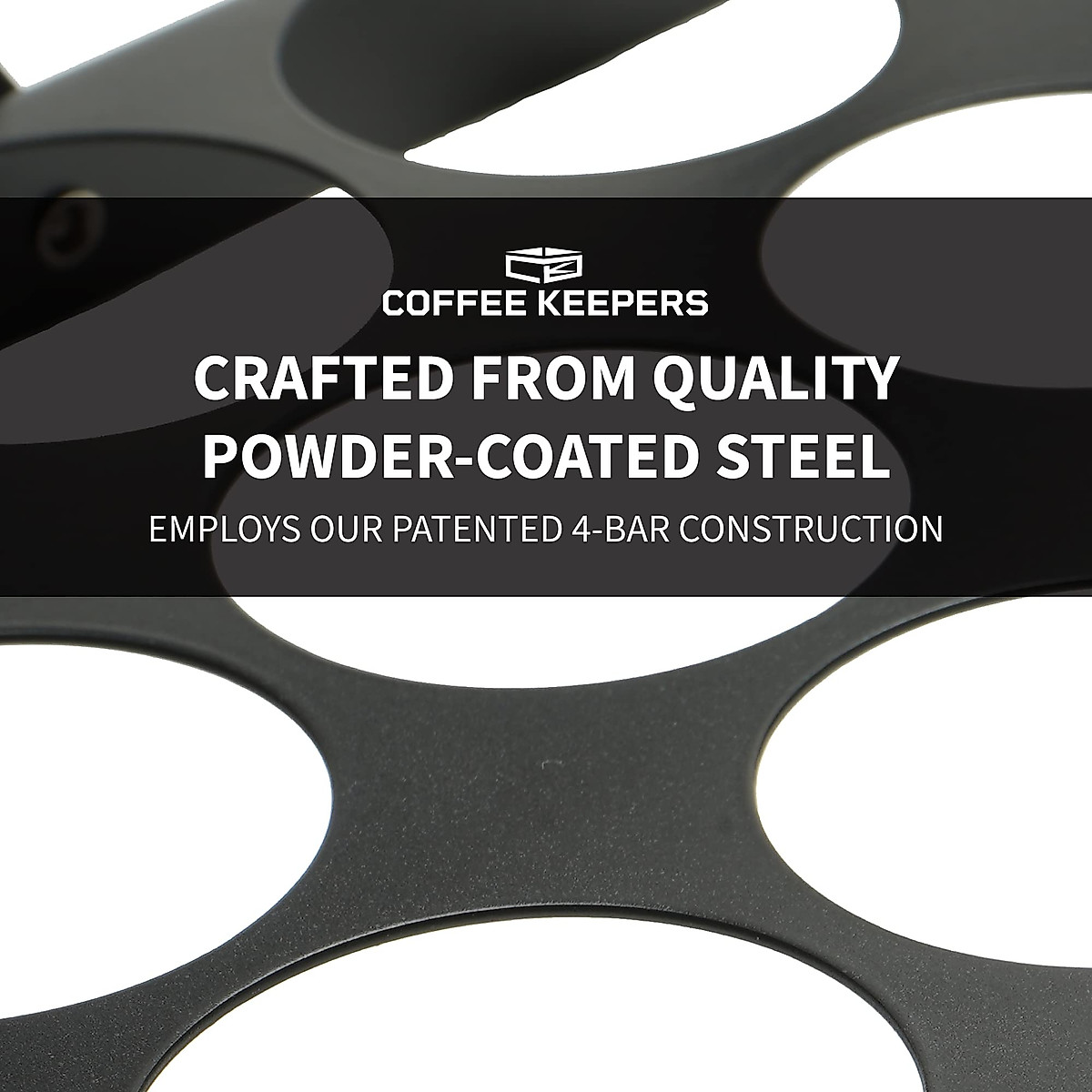 Coffee Keepers Under Cabinet Coffee Pod Holder - Storage Organizer for K-Cup® packs - Discreet Design - Holds 24 Single Coffee Pods - Easy, No-Drill Install - For Home, RV, & Boat Storage