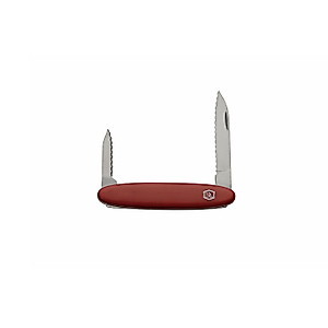 3.25" 2-Blade Trapper Pocket Knife - 440 Stainless Steel, Lightweight EDC Knife with Serrated Blade, Swiss Army Style, ABS Handle, Brass Pins - Ideal for Outdoor and Everyday Carry - Burgundy