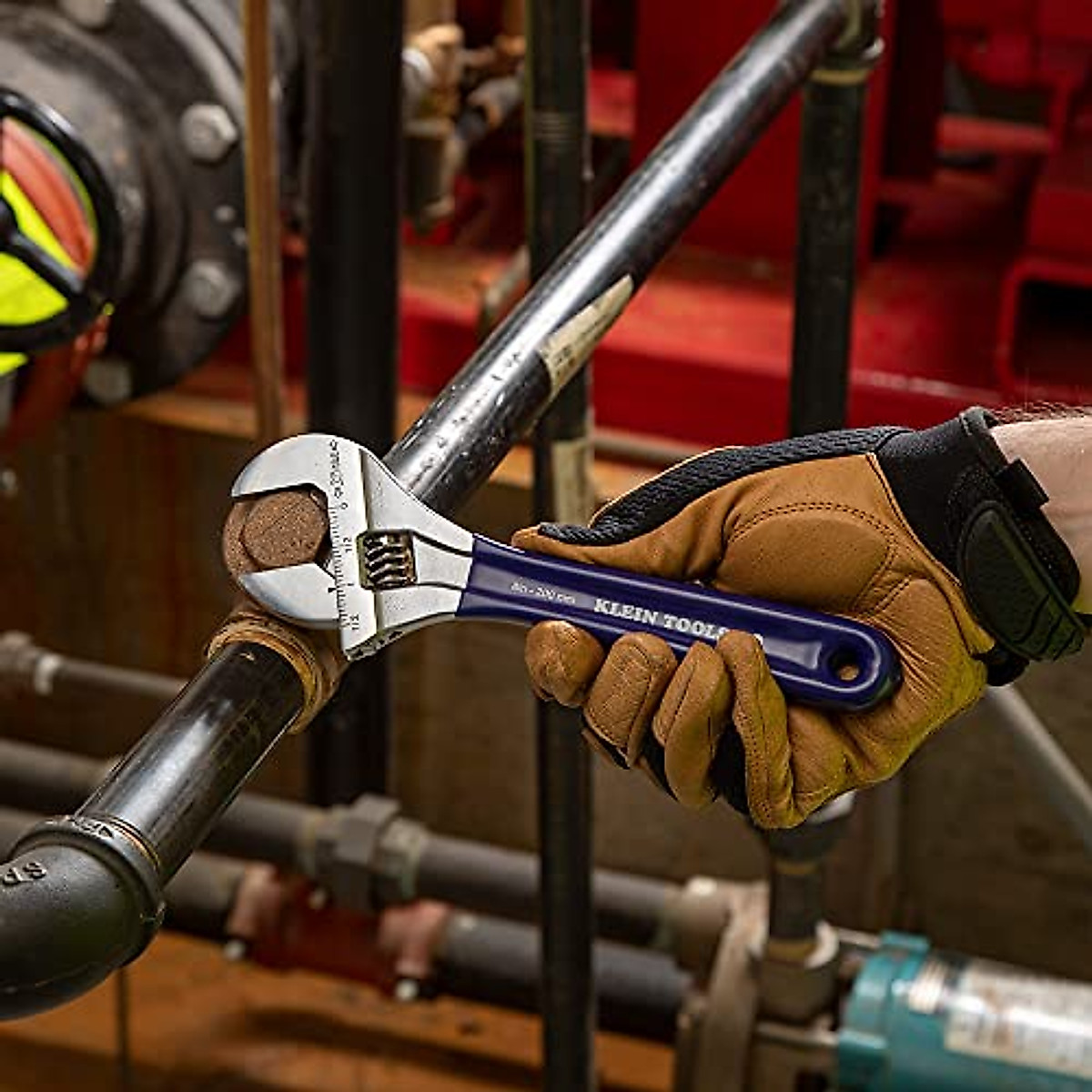 Klein Tools D509-8 Adjustable Wrench, Extra Wide Jaw Forged Drive Wrench with High Polish Chrome Finish, 8-Inch