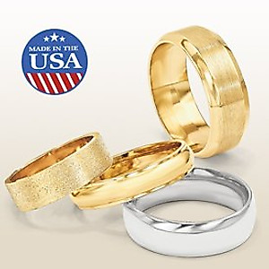 Roy Rose Jewelry 14K Yellow Gold Comfort Fit Grooved Step Down Edge Wedding 6mm Band Ring Size 7