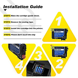 v4ink Remanufactured Ink Cartridge Replacement for Epson 702XL 702 T702XL T702 to use with Workforce Pro WF-3720 WF-3733 WF-3730 Printer, 4 Pack