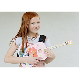 TinkerTar - Pink Floral Acoustic Guitar - The Easiest Way to Start and Learn Guitar - 1 Stringed Toy Instrument for Kids Perfect Intro to Music for Young Kids Ages 3 and up - from Buffalo Games