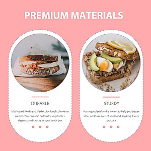 DOITOOL Toast Shape Sandwich Box 4Pcs Food Storage Containers Meal Prep Holder Freezer Bread Boxes for Lunch Fruit Candy Chocolate Party Supplies A