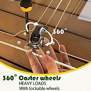 Rekerown 10"x14" Heavy Duty Acrylic Plant Stand with Wheels, Square Plexiglass Plant Caddy on Wheels - Outdoor Flower Pot Rack on Rollers - Indoor Dolly Holder Rolling Tray Coaster, Transparent 1PC