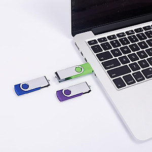 20PCS 4GB Bulk Flash Drives EASTBULL USB 2.0 Metal 4GB Flash Drive Bulk Thumb Drive Pack Swivel USB Drives Pack (Blue 20Pack)