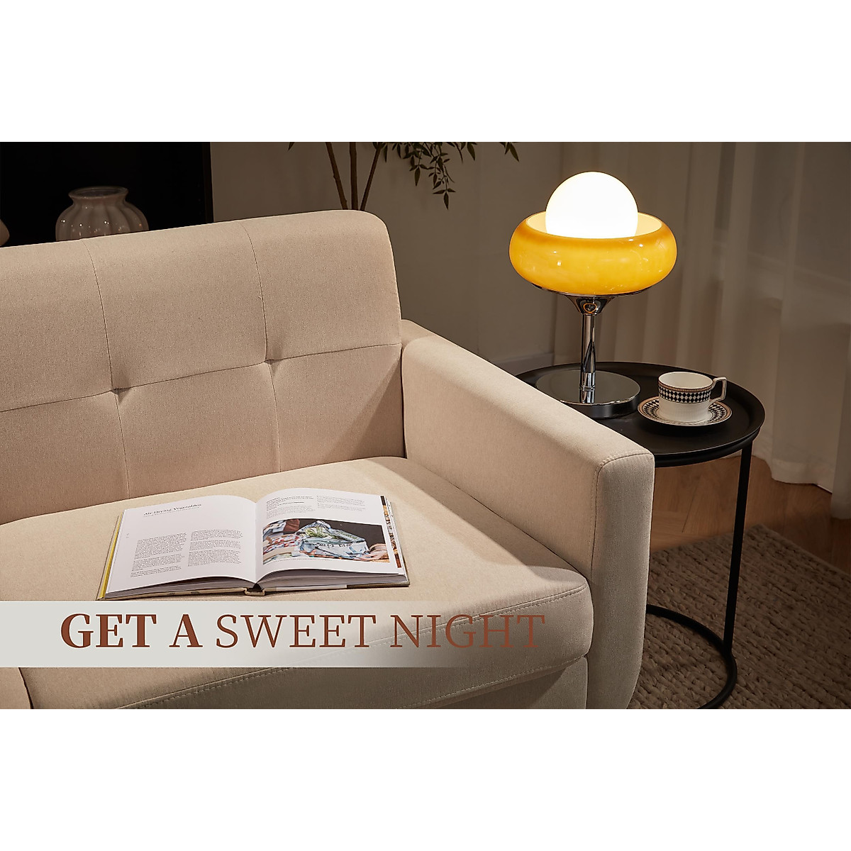 Weture 65" Loveseat Sofa, Mid Century Modern Love Seat Couches for Living Room, Comfy Button Tufted Upholstered Sofa Couch for Bedroom, Solid & Easy to Install Small Couch for Small Spaces, Beige