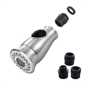 Faucet Spray Head Bathroom Kitchen Faucet Pull-Out Spray Nozzle Head Replacement Part Two Function, Anti Rust,Brushed Nickel,BN803