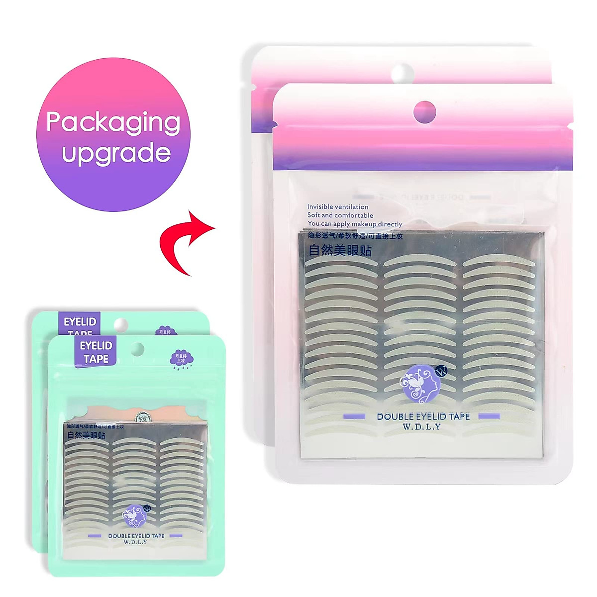 2Bags/656Pcs Invisible Slim Double Eyelid Tapes Lift Strips Stickers, One-sided Sticky, Instant Eyelids Lift, Suitable for Saggy, Hooded, Droopy, Uneven, Mono-eyelids