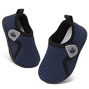 FEETCITY Toddler Shoes Baby Sneakers Boys Girls First Walking Shoes Newborn Crib Shoes Dark Blue