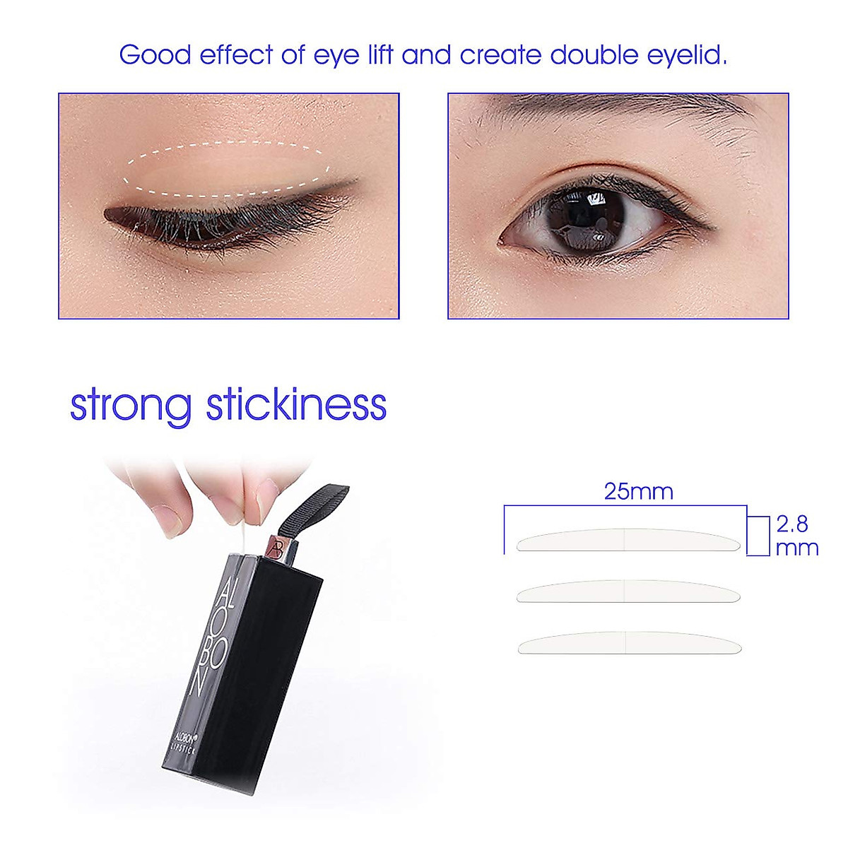 168Pairs Ultra Invisible Two-sided Sticky Double Eyelid Tapes Stickers for Heavy Saggy Droopy Hooded Eyelids, Medical Fiber Self-adhesive Strips, Instant Eyelid Lift Without Surgery