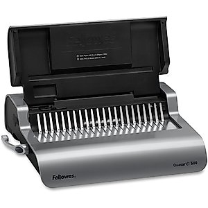 Fellowes 5216901 Quasar 500 Electric Comb Binding System, 16 7/8 x 15 3/8 x 5 1/8, Metallic Gray