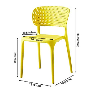 LITFAD Modern Indoor-Outdoor Plastic Dining Armchair Home Open Back Dining Chairs Set for 4 Simple Chairs for Dining Room Restaurant Office - Black Set of 4