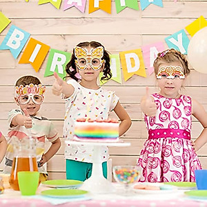 Spiareal 24 Pcs Groovy Retro Hippie Boho Paper Glasses Groovy Party Decorations Groovy Hippie Glasses Funky Sunglasses Hippie Party Paper Eyeglasses for Birthday Baby Shower Retro Party Decorations