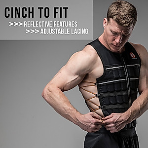 Hyperwear Hyper Vest ELITE Fully Adjustable Weight Vest - Stretch CORDURA® Fabric Zipper Thin Steel Weights - Weighted Vests for Running, Strength, Endurance, Walking (10 lbs SMALL)