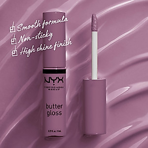 NYX PROFESSIONAL MAKEUP Butter Gloss, Non-Sticky Lip Gloss - Marshmallow (Muted Lilac)