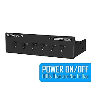 Kingwin Hard Drive Power Switch Module for 2.5 inch/3.5 inch SATA HDD/SSD. Optimized for SSD, Power On or Off HDDs as Wish, Controls up to Six HDDs, and Provide Longevity to Your Hard Drives