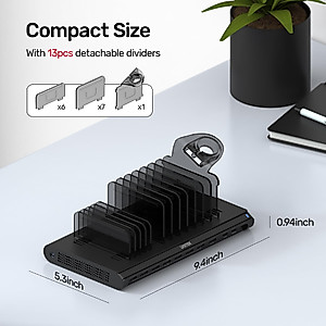Unitek USB Charging Station 120W 10 Fast Port Multi Charge Docking Hub for Multiple Apple Devices with QC 3.0 PD 45W Port, Charger Organizer Compatible with iPad, iPhone, Tablet, iwatch,Cell Phone